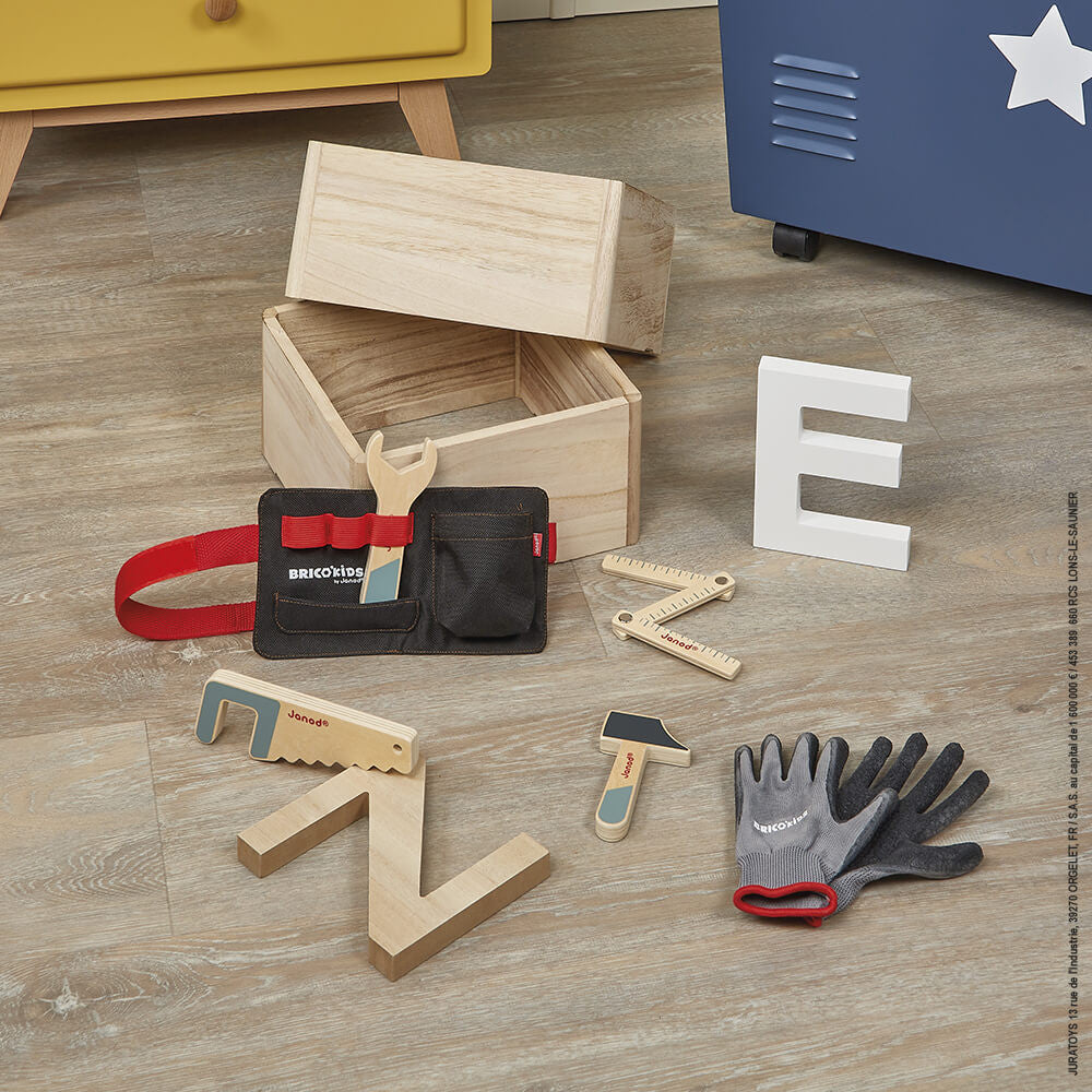 Janod Brico Kids DIY Tool Belt and Gloves Set – Urban Essentials ...