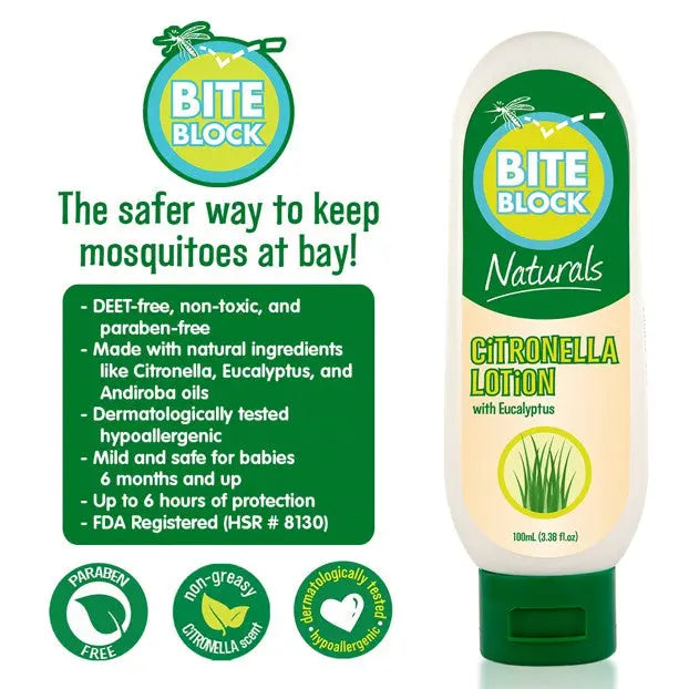 Bite Block Naturals Citronella Lotion with Eucalyptus – Urban ...