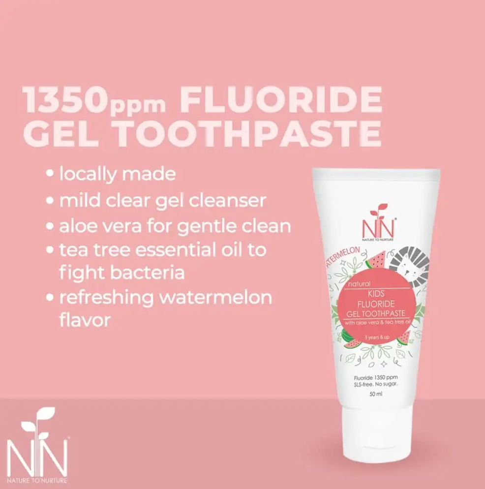 Nature To Nurture Kids Fluoride Gel Toothpaste, 3 Years & Up (Watermel ...