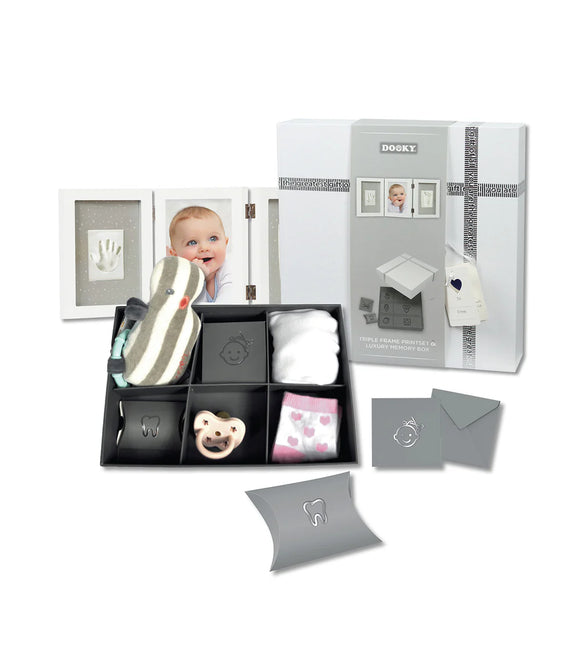 Dooky Gift Set: White Triple Frame Handprint & Memory Box – Urban Essentials Philippines
