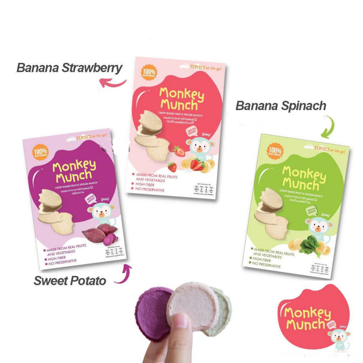 Monkey Munch Crispy Baked Fruit & Veggie Munch (8months+) – Urban ...